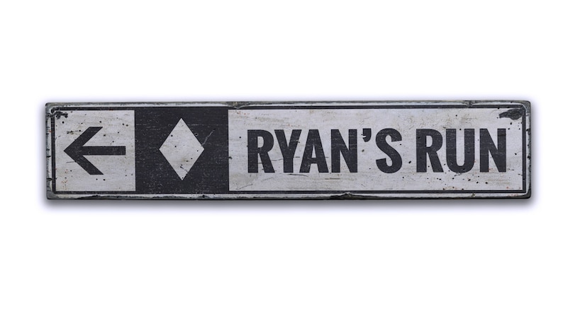 Ski Run Wood Sign Diamond Ski Sign Custom Ski Run Sign Ski - Etsy