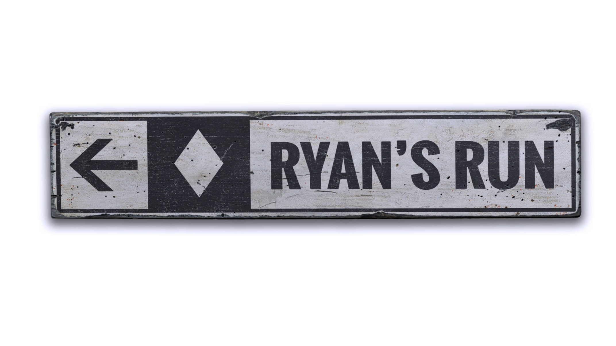 Ski Run Wood Sign, Diamond Ski Sign, Custom Ski Run Sign, Ski Arrow ...