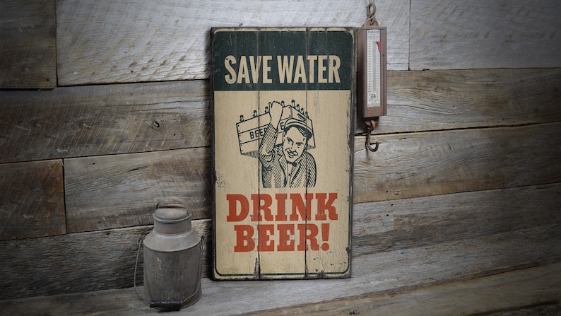 Save Water Sign, Drink Beer Sign, Funny Family Sign, Wood Funny Decor ...