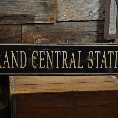 Grand Central Station Sign Primitive Rustic Hand Made - Etsy
