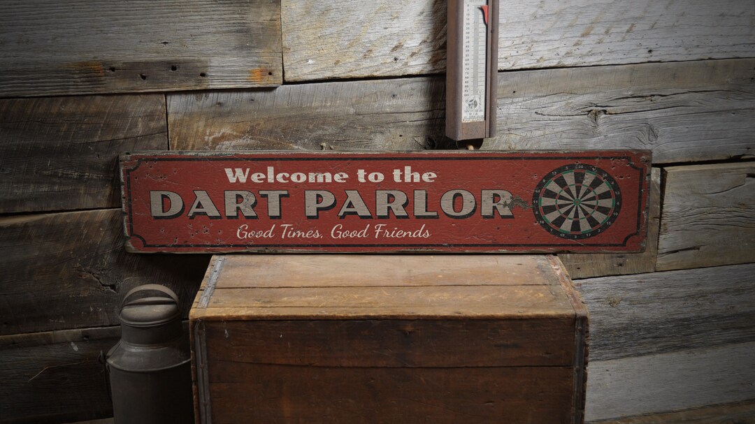 Dart Parlor Sign, Bar Dart Wood Sign, Old Darts Sign, Game Room Gift ...