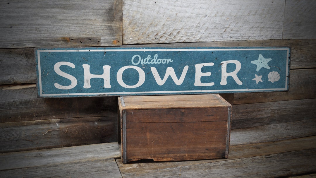 Outdoor Shower Sign, Beach Shower Sign, Outdoor Beach Decor, Pool ...