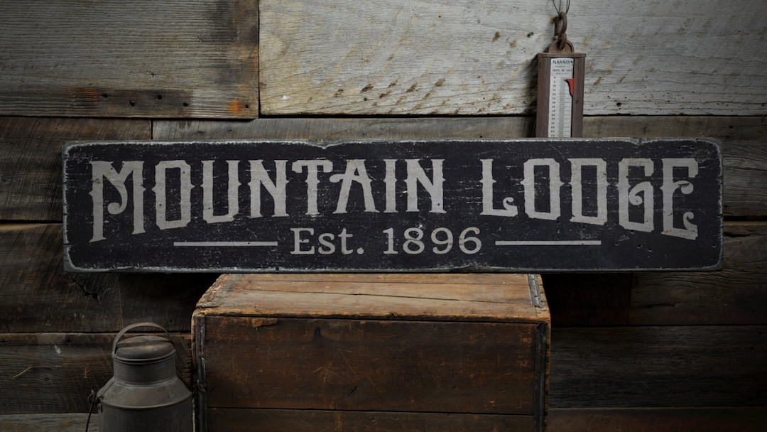 Mountain Lodge Est Date Wood Sign, Custom Established Since Year Gift ...
