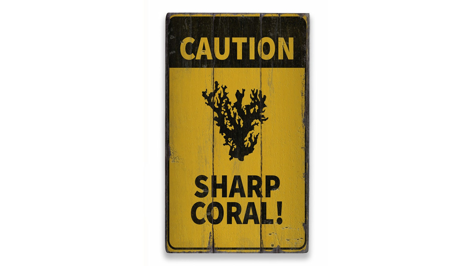 Coral Caution Decor Sign Wooden Coral Reef Sign Beach House - Etsy