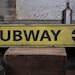Subway Arrow Wood Sign, Personalized Transportation Direction Gift ...