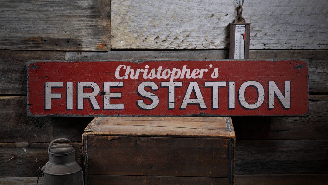 Fire Station Gift Sign, Fire Station Decor, Custom Fireman Gift ...
