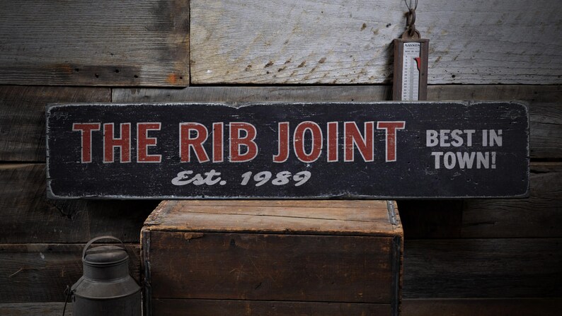 The Rib Joint Sign Custom Est Date Sign BBQ Ribs Decor - Etsy