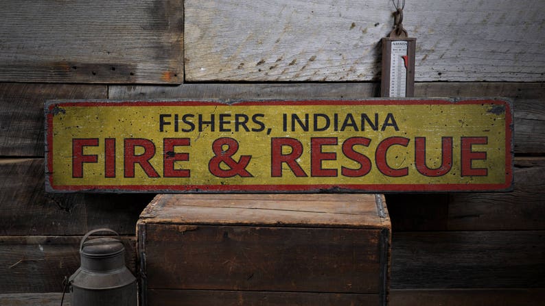 Fire Rescue Decor Wood Fire Rescue Sign Firefighter Gift | Etsy
