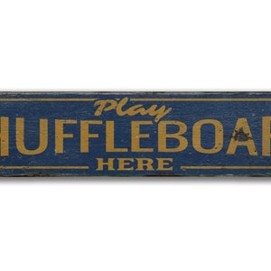 Shuffleboard Here Sign, Shuffleboard Sign, Wood Shuffleboard Sign ...