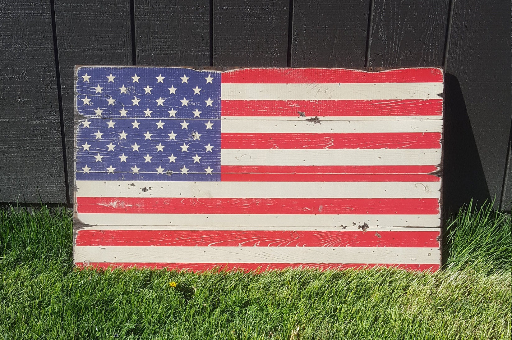American Flag Wooden Sign Vintage Flag Sign 4th Of July | Etsy