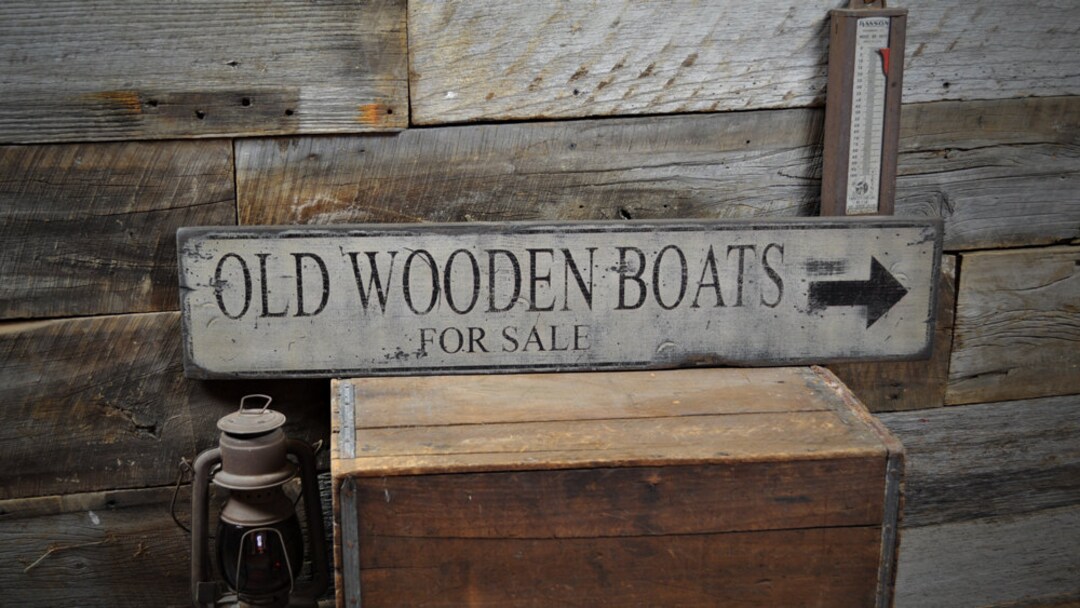 Old Wooden Boats for Sale Sign - Rustic Hand Made Vintage Wooden Sign ...