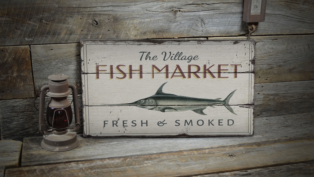 Fish Market Sign, Fresh & Smoked Sign, Fish Decor Sign, Beach Dream ...