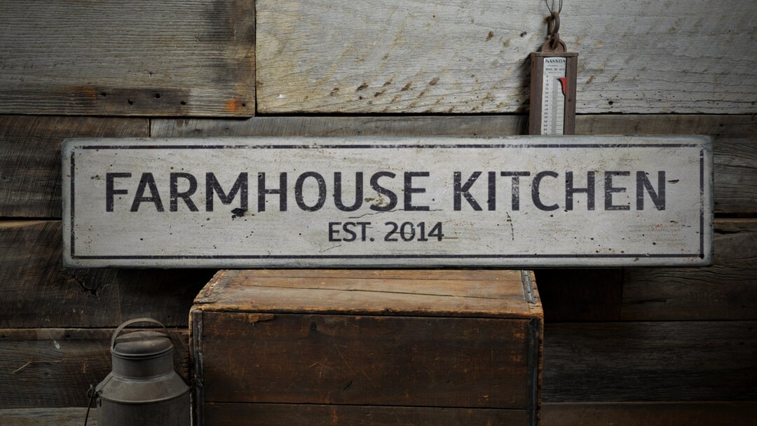 Farmhouse Kitchen Wood Sign, Personalized Since Established Date Year ...