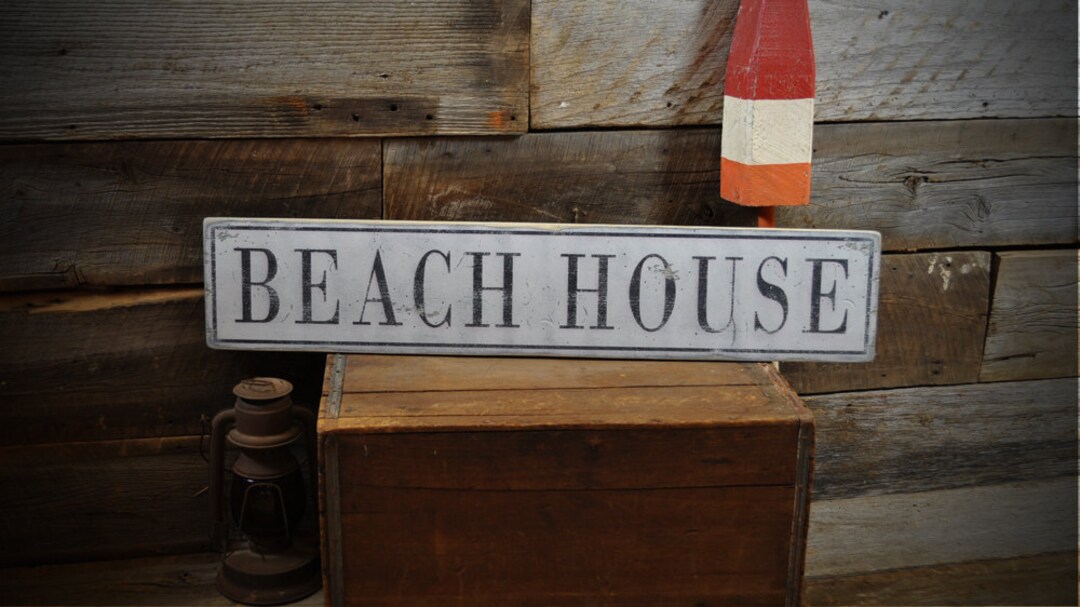 Primitive Beach House Sign, Beach House Decoration, Wooden Beach Signs ...