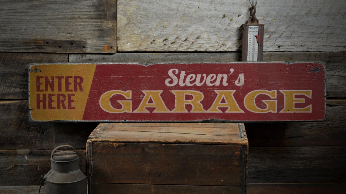 Garage Wood Sign Personalized Garage Owner Mechanic Name - Etsy