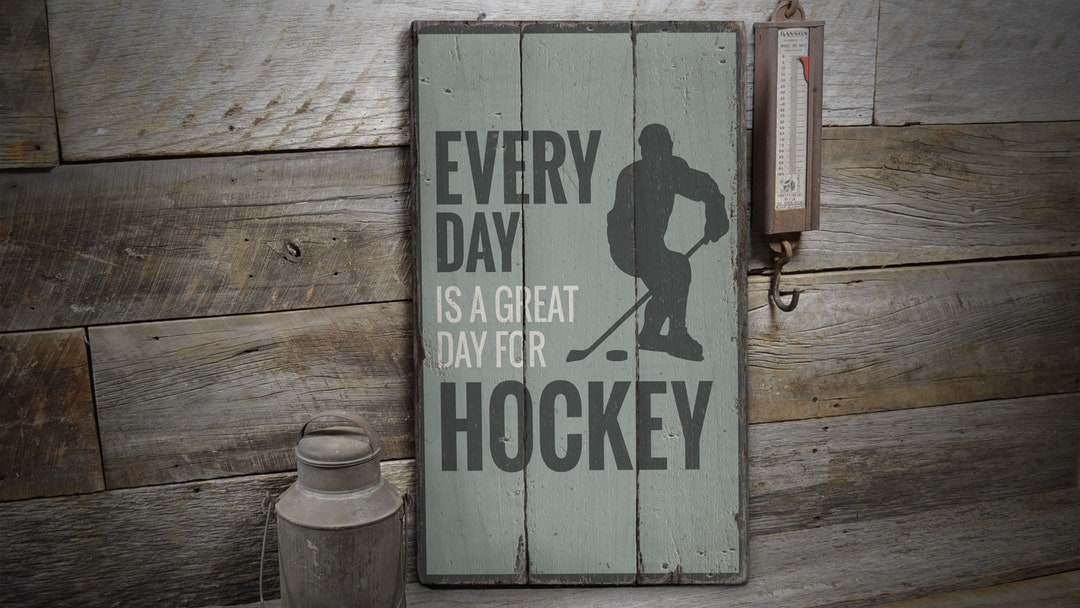 Ice Hockey Player Sign, Hockey Sign Decor, Hockey Gifts Sign, Wood ...