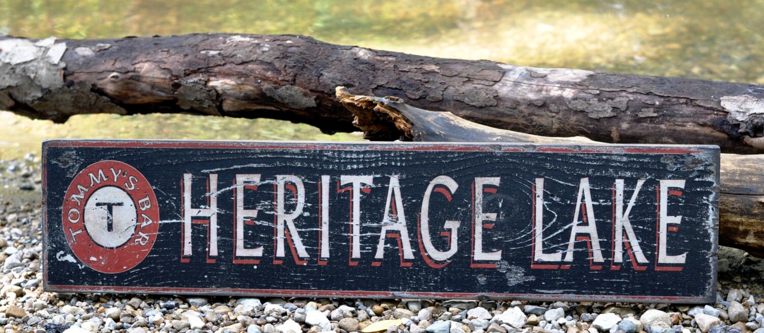 Personalized Lake and Bar Name Lake House Sign Rustic Hand - Etsy