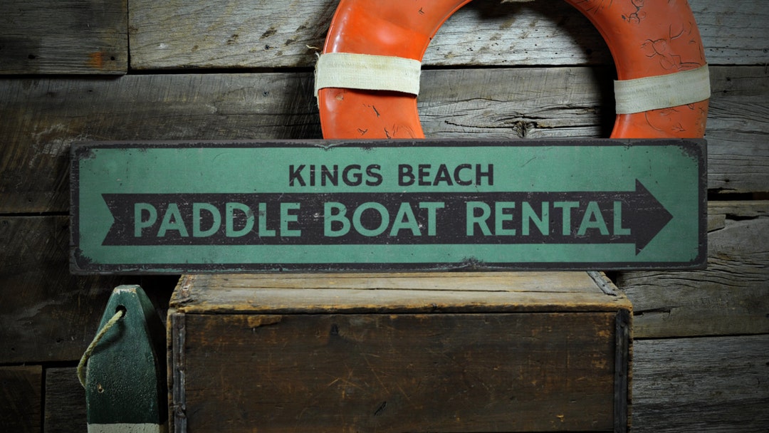 Paddle Boat Rental Wood Sign, Custom Beach Location Sign, Distressed ...
