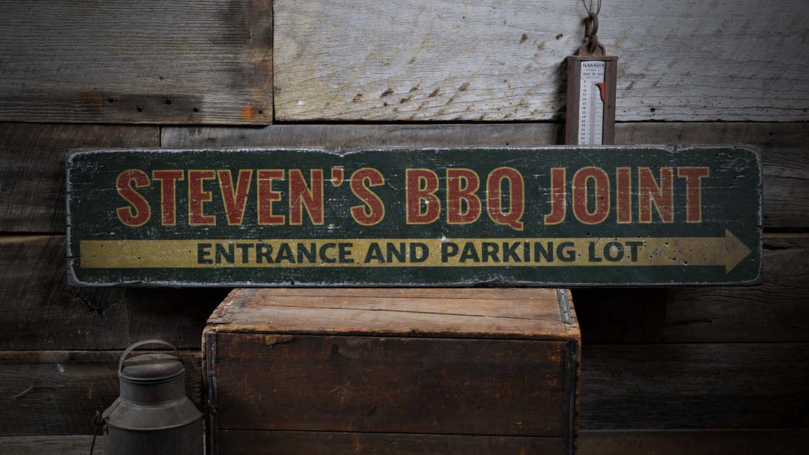 BBQ Joint Sign BBQ Resturant Sign Custom BBQ Wood Sign - Etsy
