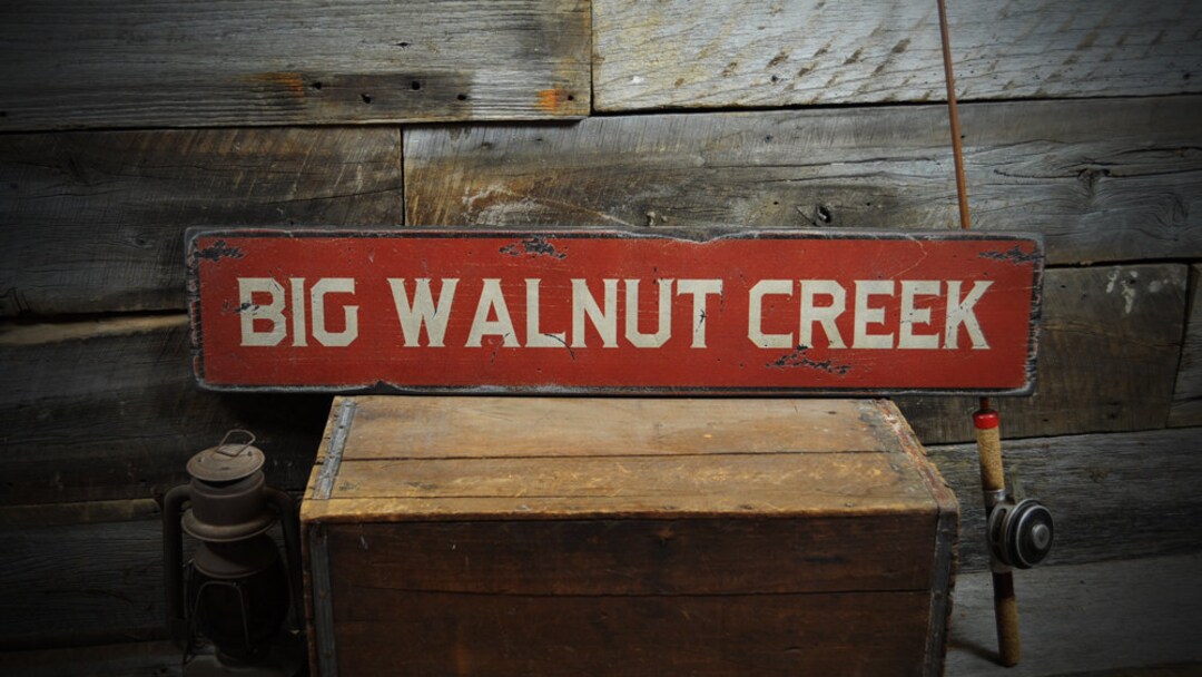 Custom Creek / River Wood Sign - Rustic Hand Made Vintage Wooden ...