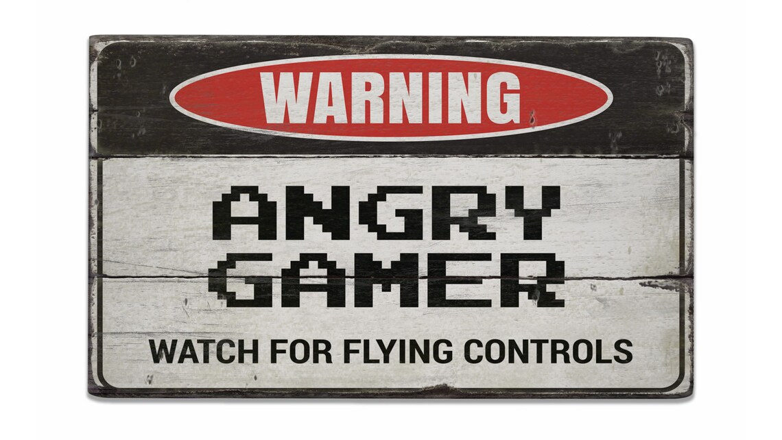 Warning Angry Gamers Angry Gamer Sign Sign for Gamers - Etsy
