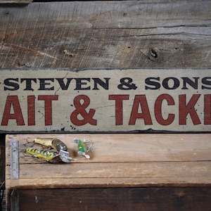 Bait and Tackle Wood Sign, Bait Tackle Decor, Custom Bait Shop Sign ...