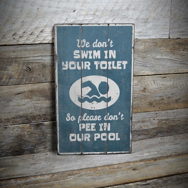 Funny Pool Signs - Etsy