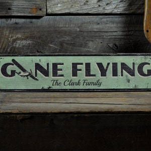 Custom Aviator Pilot Aviation Gone Flying Sign - Rustic Hand Made ...