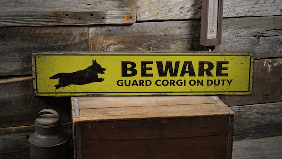 Beware Corgi Signs Wood Corgi Dog Sign Dog Gift Custom | Etsy