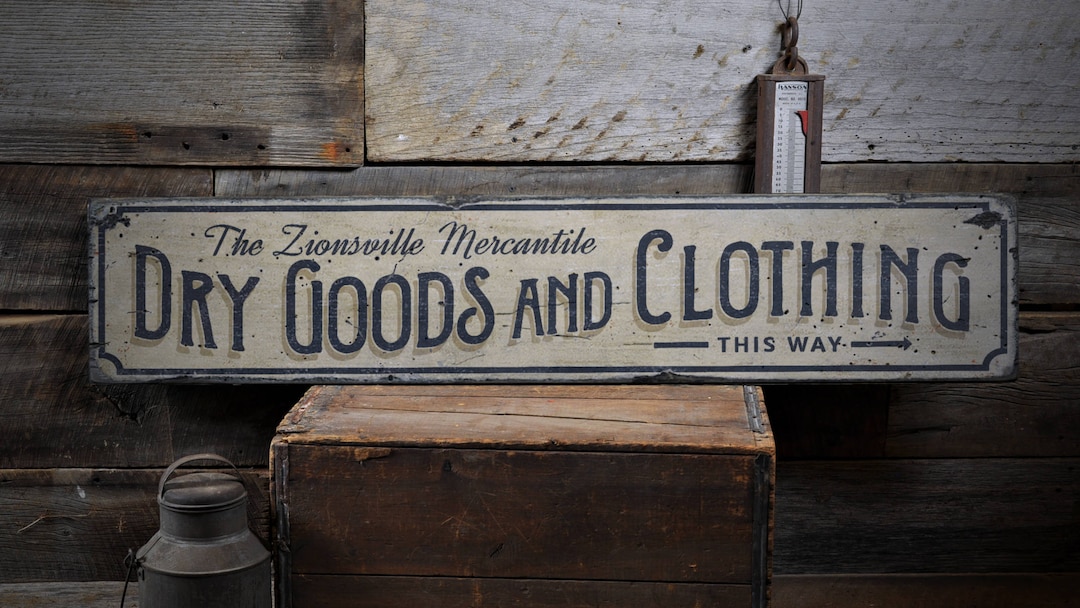 Clothing Sign, Dry Goods Decor, Wood Dry Goods Sign, Custom Mercantile ...