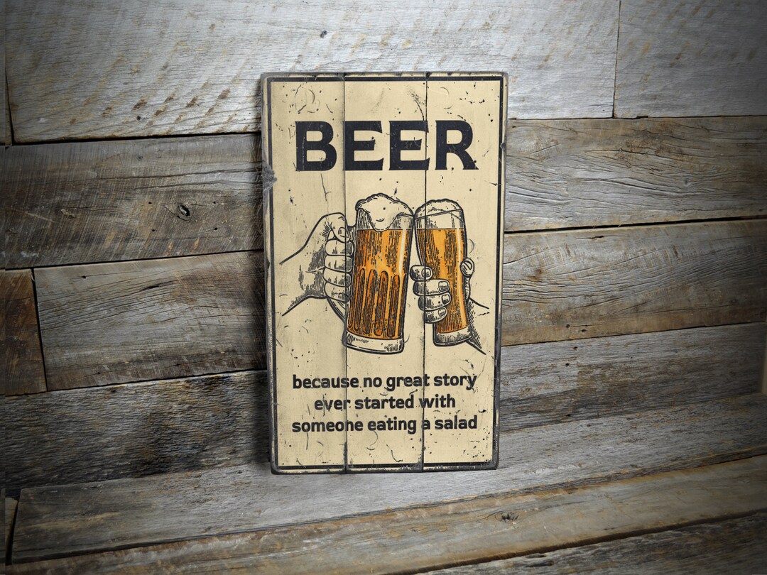 Cheers to Beer Sign, Funny Beer Sign, Beer Lover Gift, Vintage Bar Sign ...