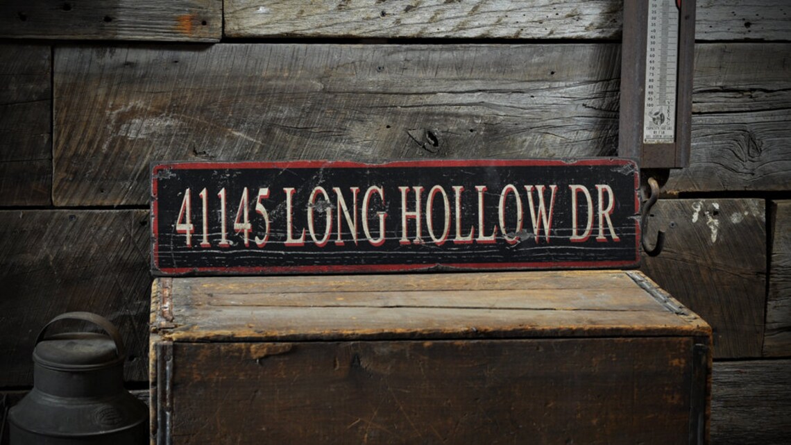 Custom Distressed Address Sign Antique Custom Wooden Decor - Etsy