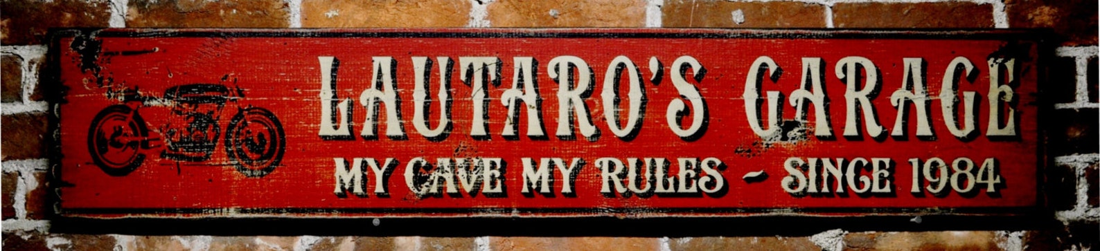 Personalized Motorcycle Garage Wood Sign Rustic Hand Made - Etsy