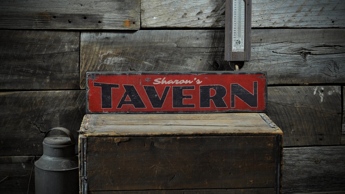 Custom Personalized Tavern Pub Sign Rustic Hand Made - Etsy