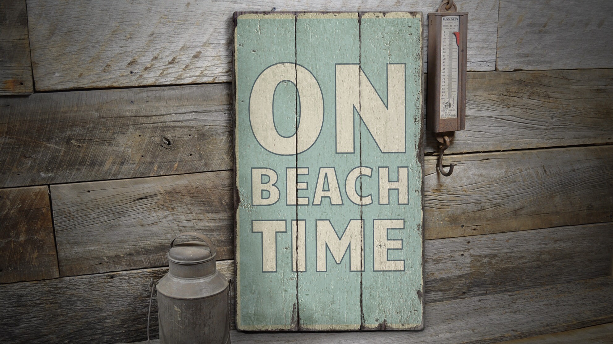 On Beach Time Sign Wood On Beach Sign Wooden Beach Time | Etsy