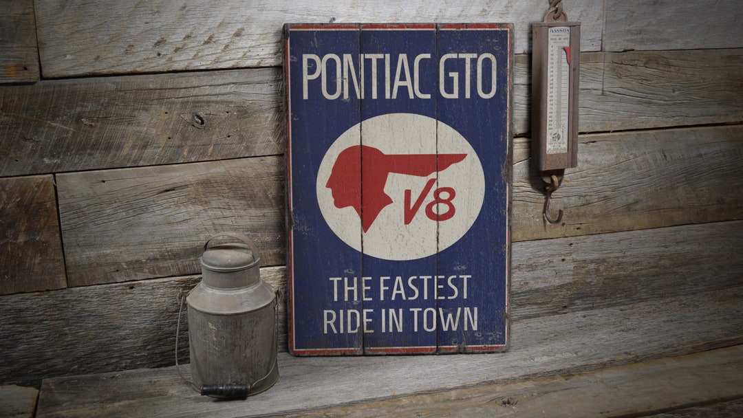 Pontiac GTO Sign, Pontiac GTO Garage Sign, Pontiac Lover Wood Gift, GTO ...