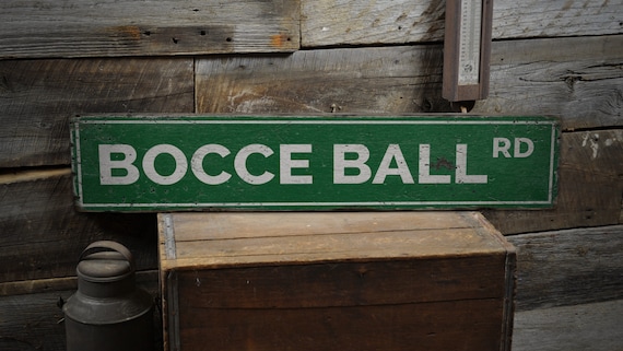 Bocce Ball Sign Bocce Ball Wooden Sign Old Bocce Ball Sign | Etsy