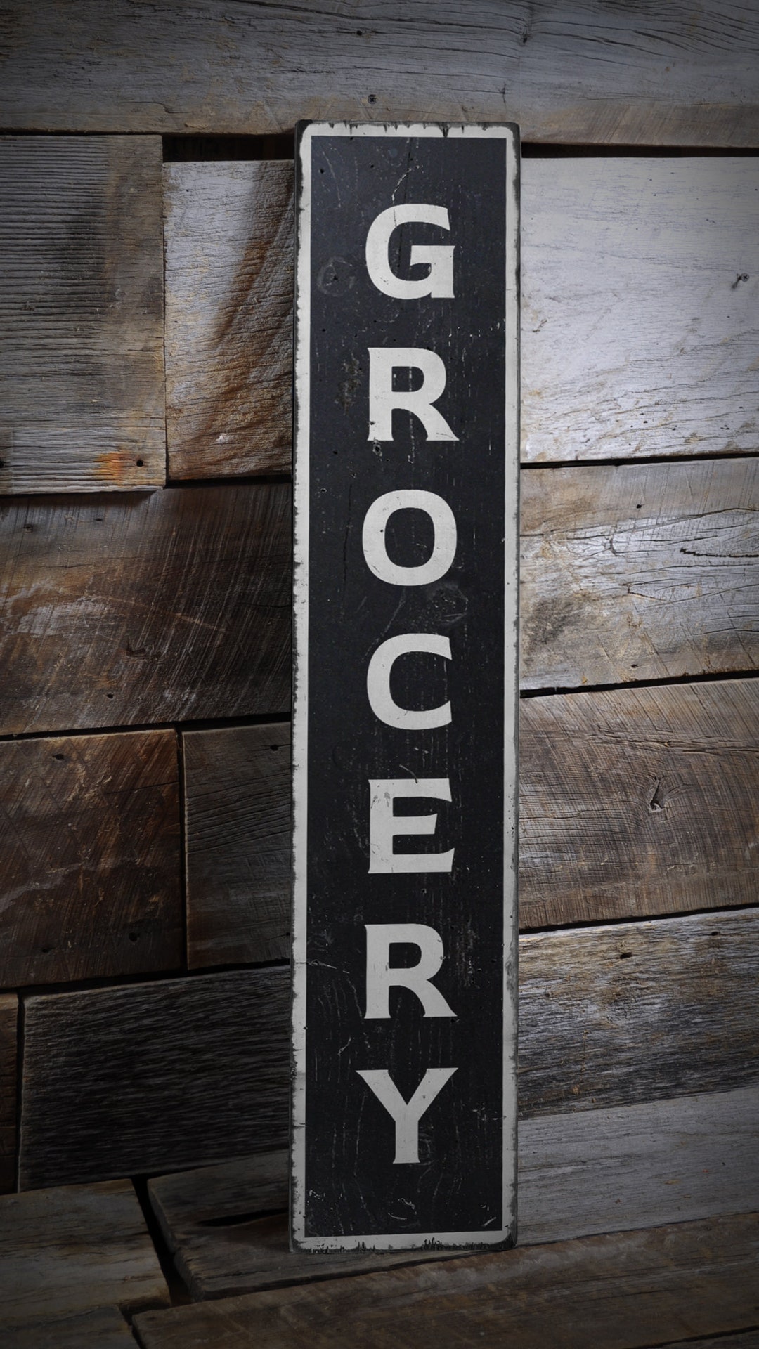 Grocery Sign, Farmhouse Sign, Kitchen Decor, Vertical Grocery Sign ...