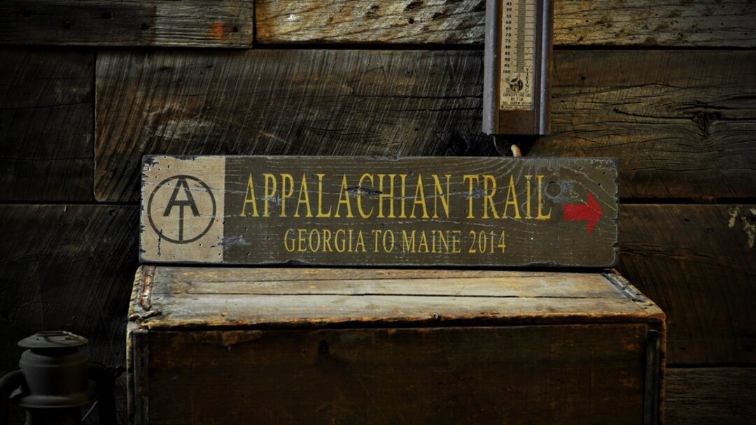 Custom Appalachian Trail Arrow Sign - Rustic Hand Made Vintage Wooden ...