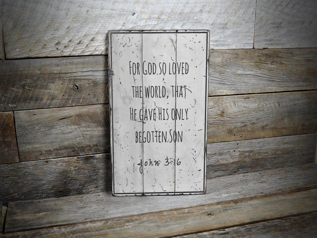 For God so Loved the World Sign, Biblical Verse Sign, John 3 16 ...