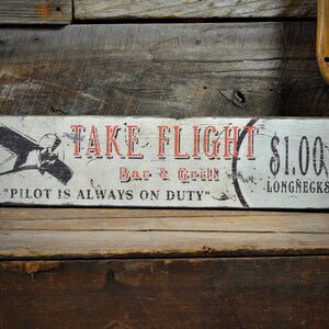 Custom Aviation Take Flight Beer Sign, Aviation Wooden Signs - Rustic ...