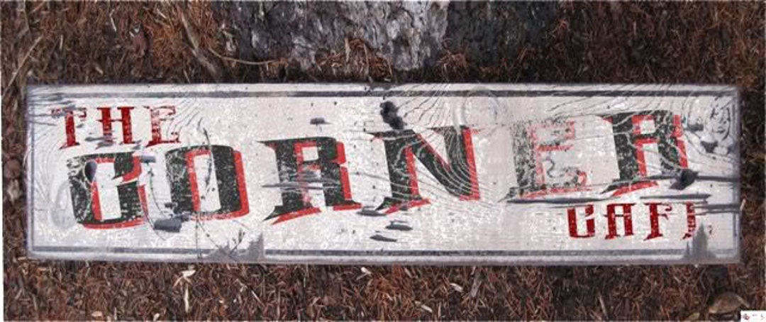 The Corner Cafe Wood Sign, Corner Restaurant Decorations, Wood ...