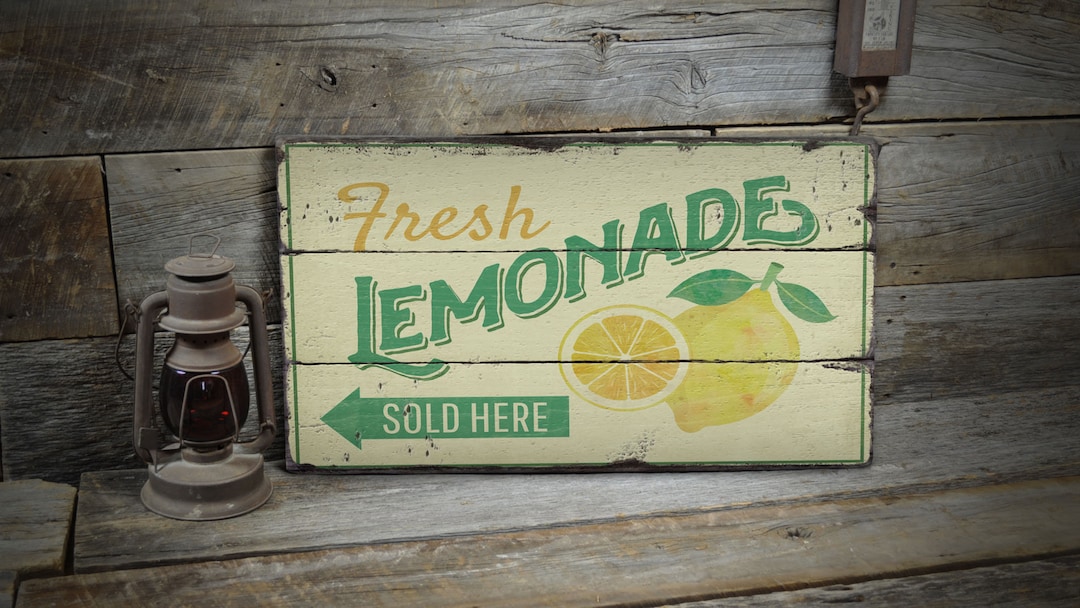 Fresh Lemon Drinks, Lemonade Drink Decor, Lemon Decor Sign, Market Sign ...