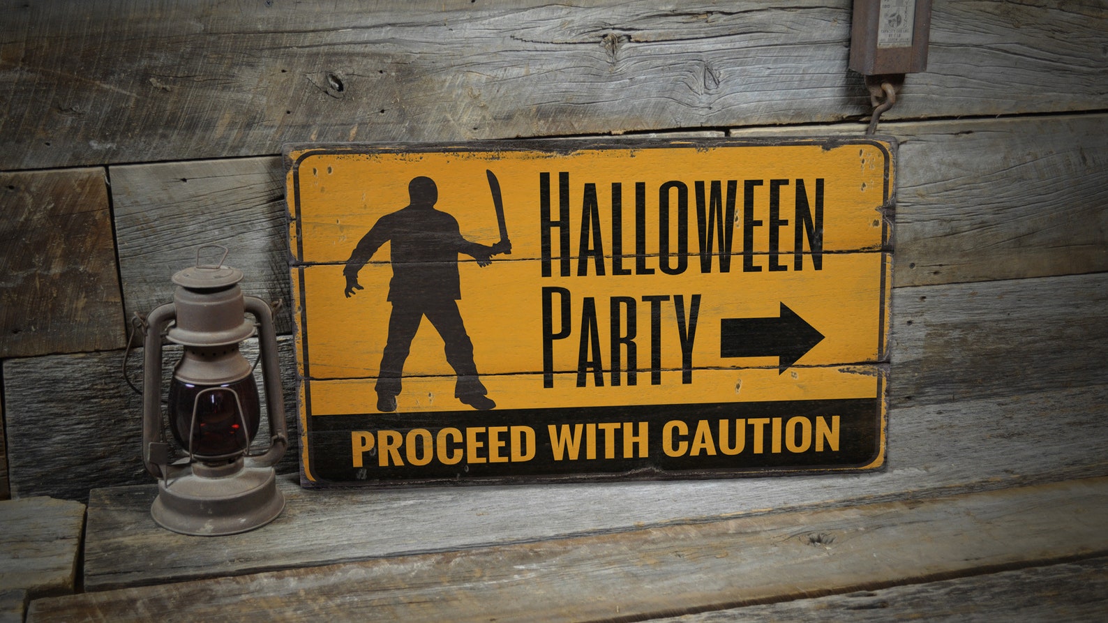 Halloween Party Party Decorations Haunted Sign Decor Wood - Etsy