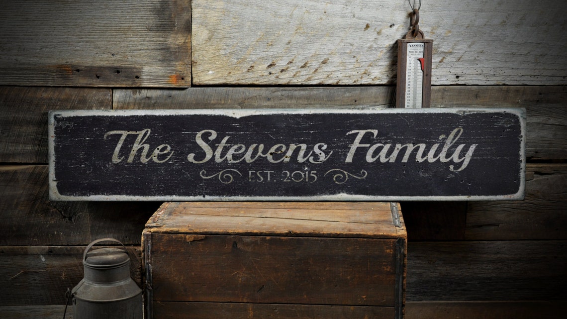 Wooden Established Date Sign Personalized Anniversary Sign | Etsy