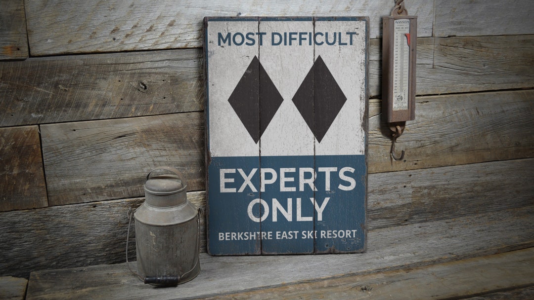 Ski Expert Only Sign, Wood Ski Expert Decor, Wooden Ski Sign, Cabin ...