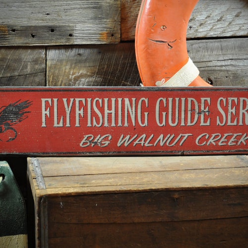 Custom Fly Fishing Guide Service Sign Rustic Hand Made - Etsy