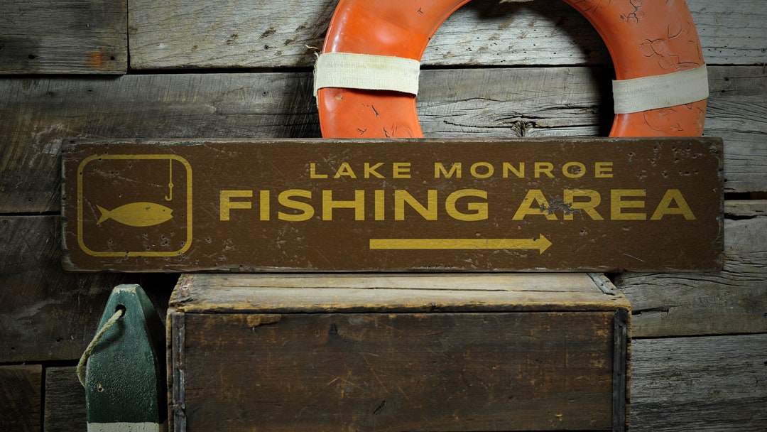 Lake Fishing Sign, Wooden Fishing Sign, Fisher Gift, Lodge Decor ...