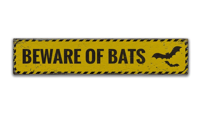 Beware of Bat Decor, Halloween Scary Bats Decor, Fall Lover Sign ...