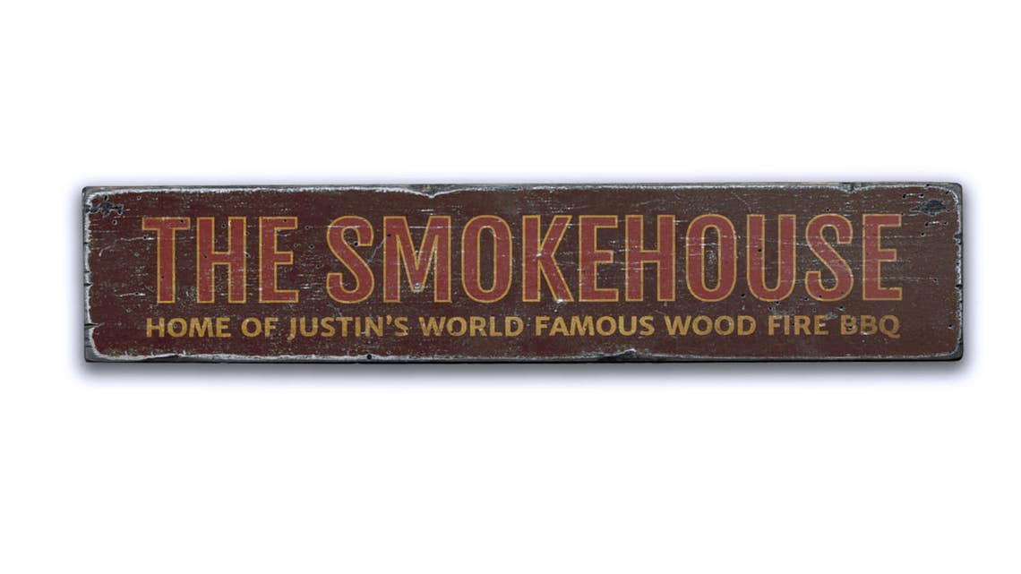 The Smokehouse Sign Custom Wood Sign for BBQ Lover Gift Wood | Etsy